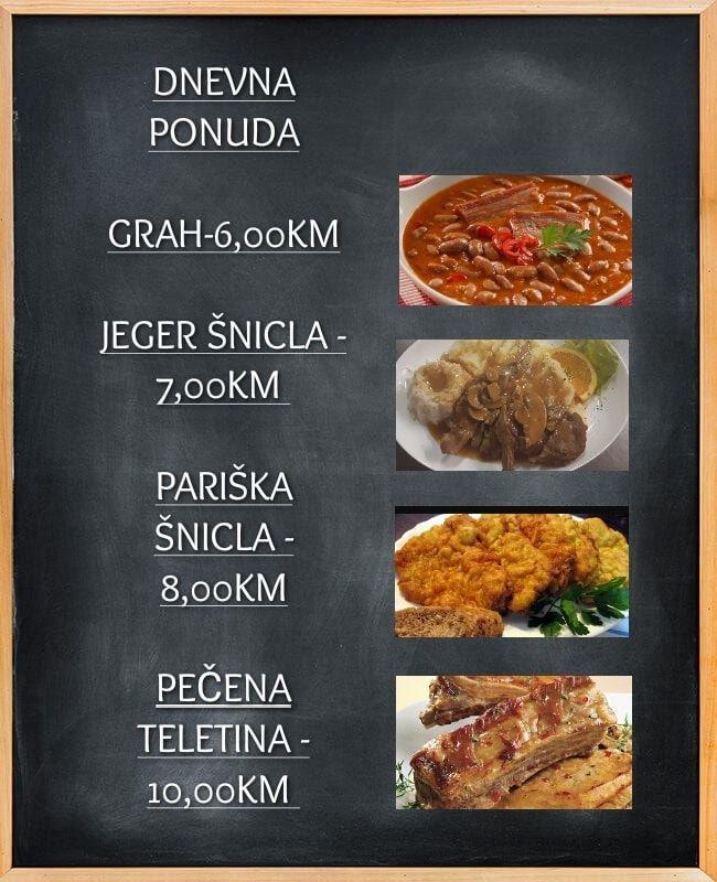 Menu at Restoran Rustika restaurant, Široki Brijeg