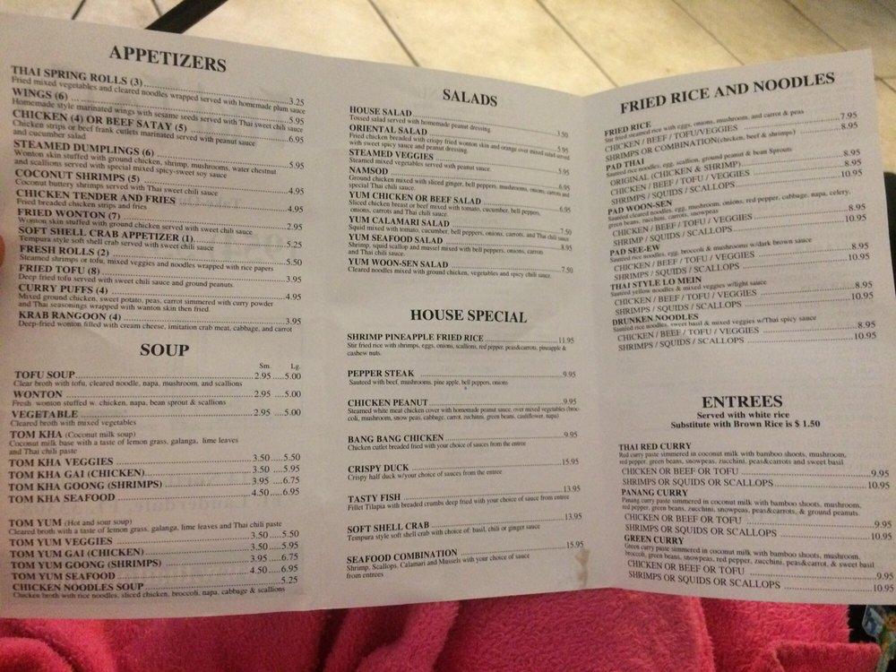 Menu at Thai To Go restaurant, Fort Lauderdale