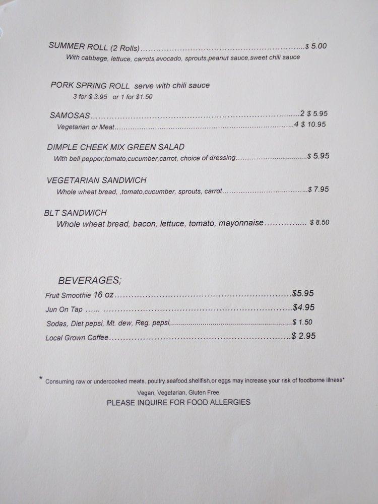 Menu at Dimple Cheek Cafe & Local Market, Mountain View