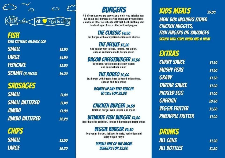 Menu at Little Fish Hut fast food, Newquay