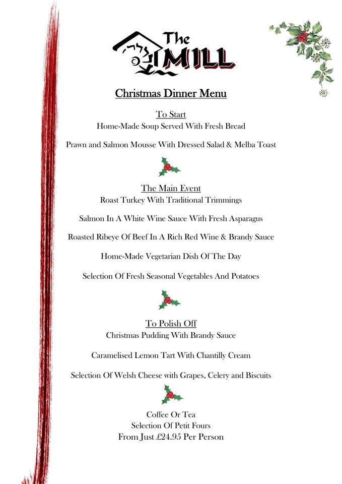 Menu at The Mill Restaurant, England, Poston Mill