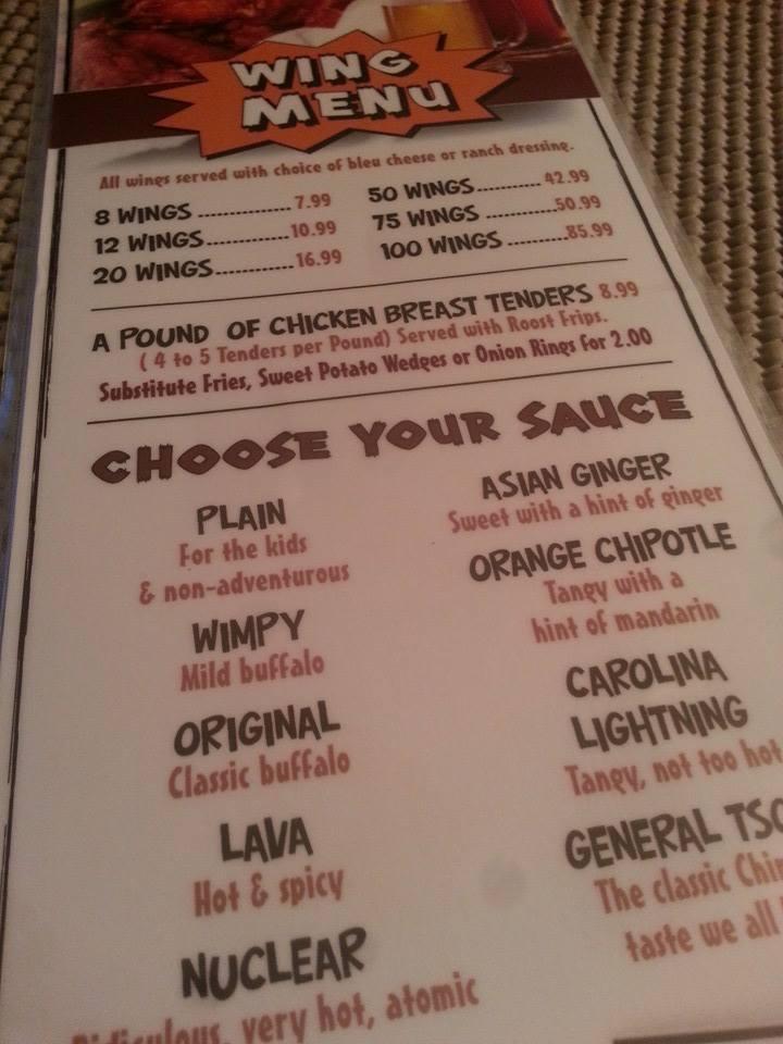 Menu at The Roost pub & bar, Farmington