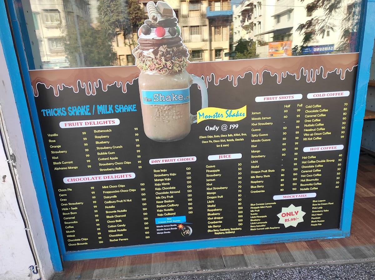 Menu at The Shake.com, Ahmedabad