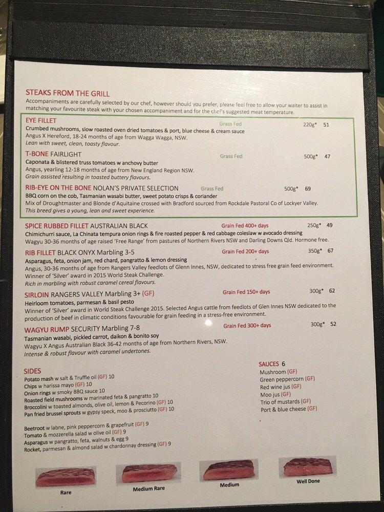 Menu at Char Restaurant, Darwin City
