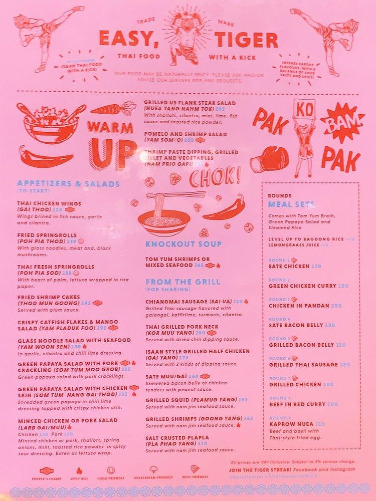 Menu at Easy Tiger restaurant, Taguig