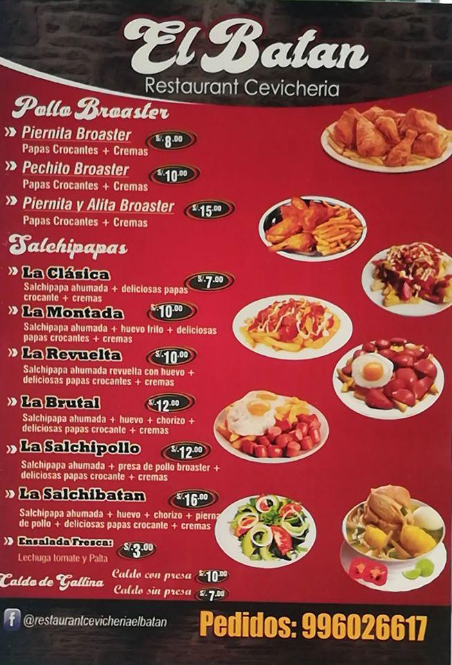 Carta de El Batan Restaurante Cevicheria, Lima