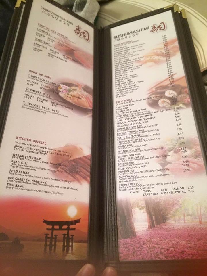 Menu at Hachi restaurant, Middletown