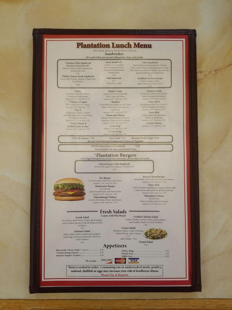 Menu at Plantation Pancake House, North Myrtle Beach restaurant, North ...