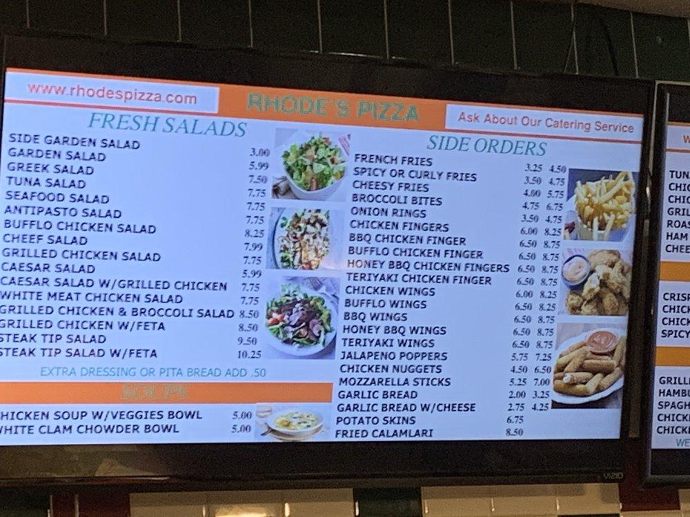 Menu at Rhodes Pizza & Restaurant, East Providence