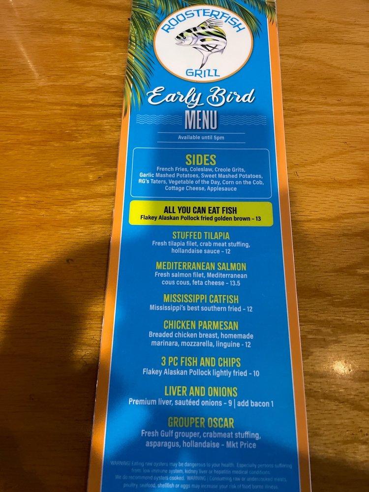 Menu at Roosterfish Grill pub & bar, Largo