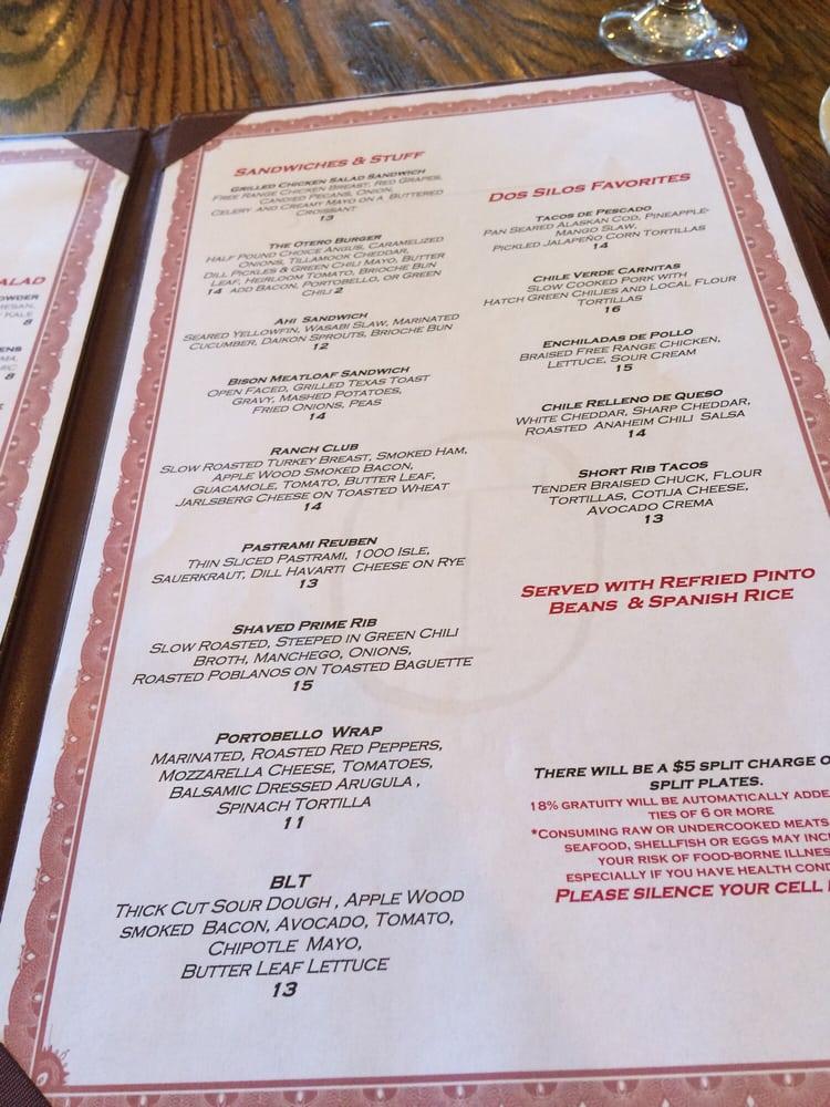 Menu at Tubac Golf Resort & Spa pub & bar, Tubac, 65 Avenida de Otero
