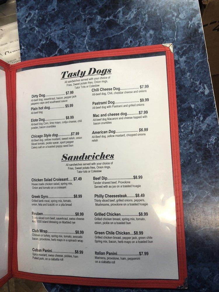Menu at The Place To Go restaurant, Pahrump