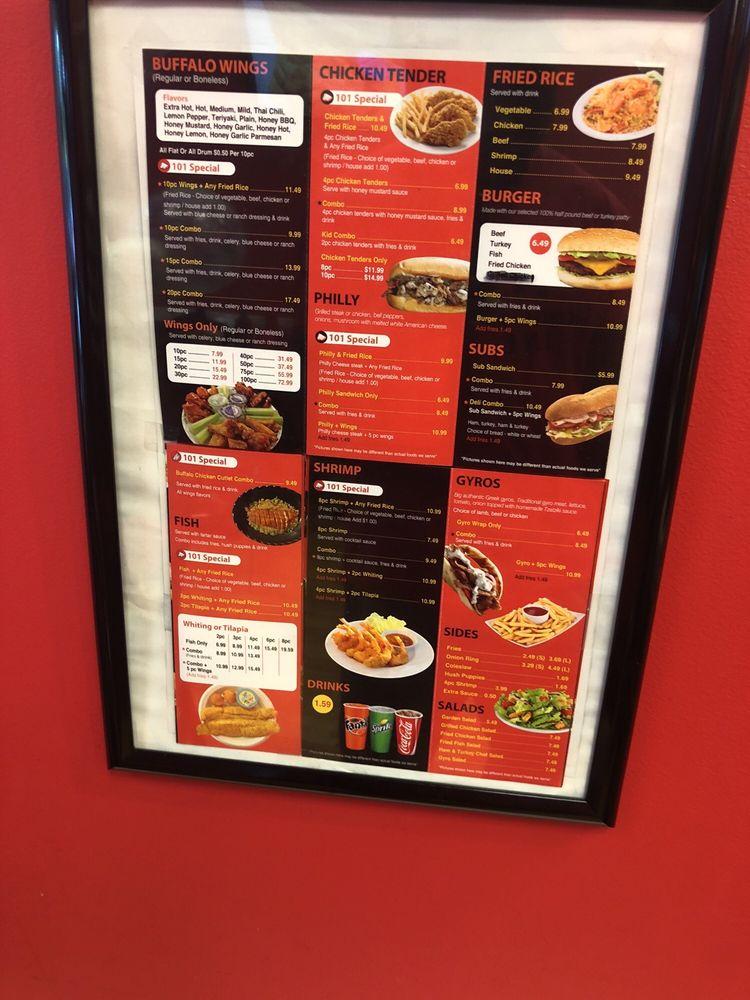 Menu at Wings 101 Buckhead restaurant, Atlanta, Piedmont Rd NE Suite #54