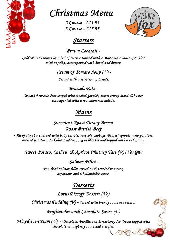 Menu at The Friendly Fox pub & bar, Newport
