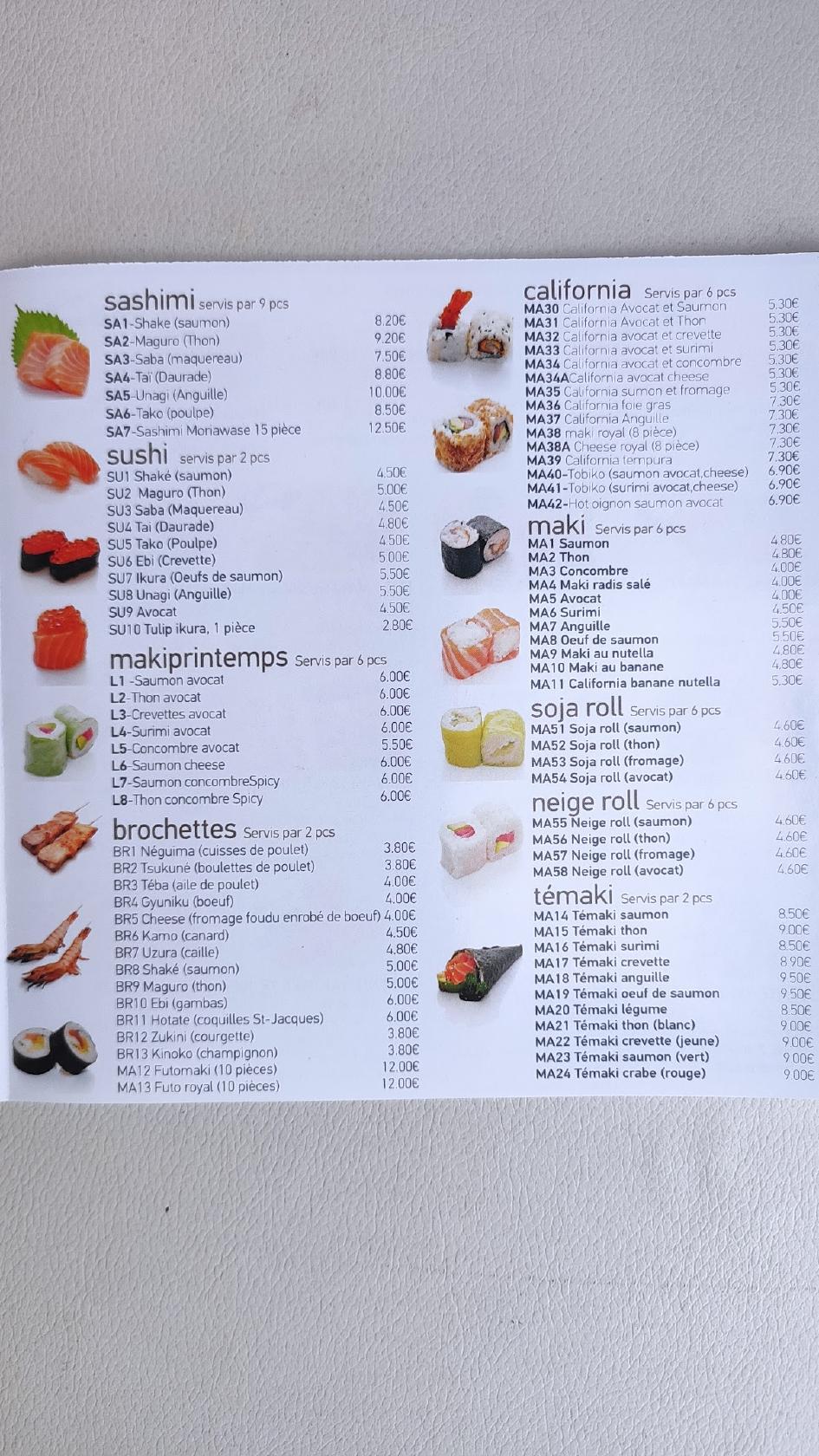 Menu at Minato Restaurant Japonais, Chevilly Larue