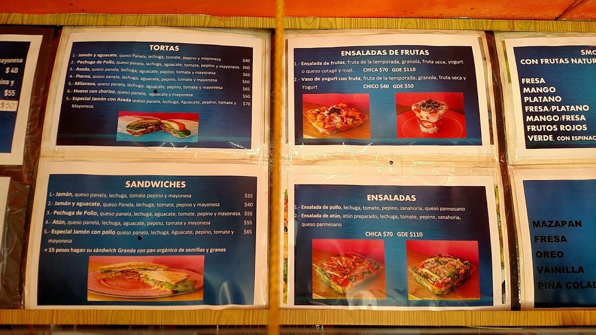 Menu at Nutri-Jugos cafe, Tijuana