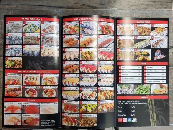 Menu at Poke & Roll restaurant, Whittier