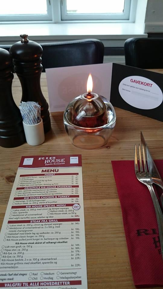 Menu at Rib House steakhouse, Roskilde