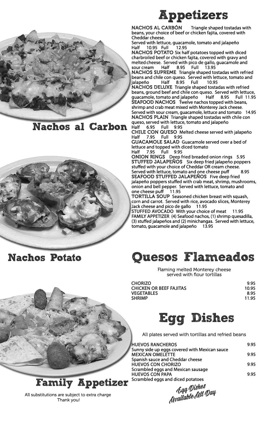 Menu at Casa Maria restaurant, Houston