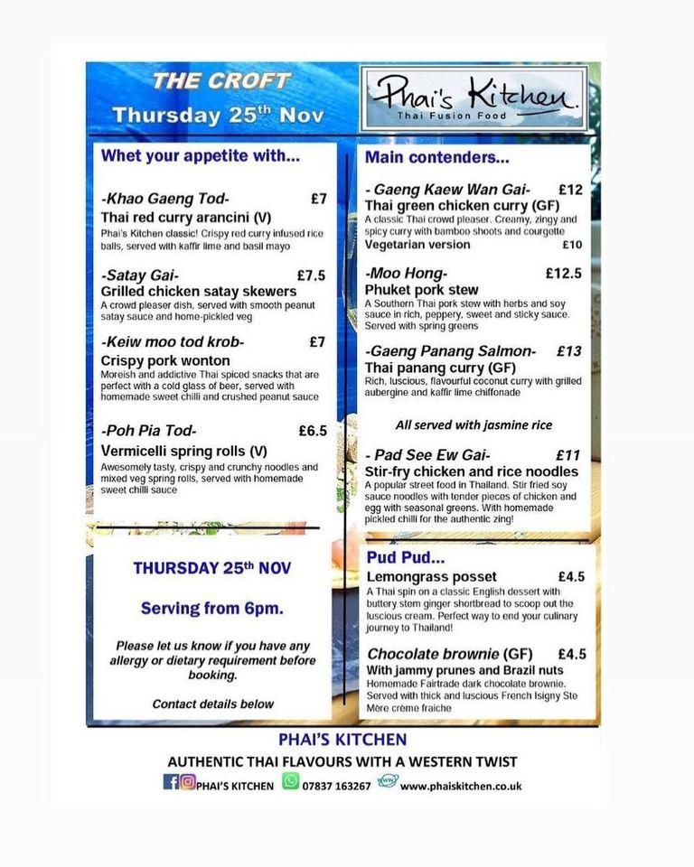 Menu at The Croft Restaurant, Bourton-on-the-Water