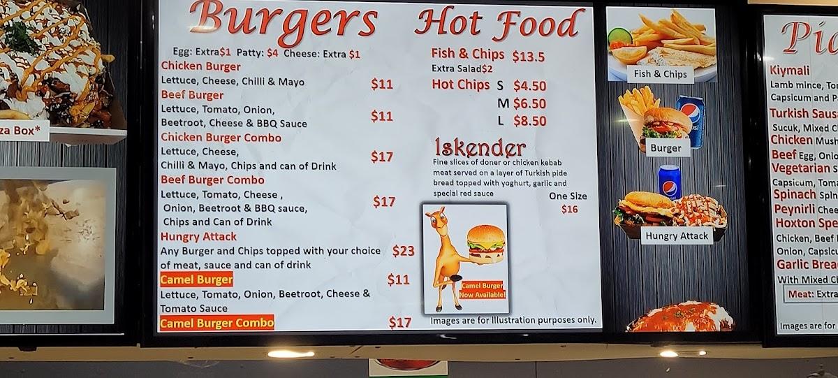 Menu at Hoxton Park Kebabs cafe, Prestons
