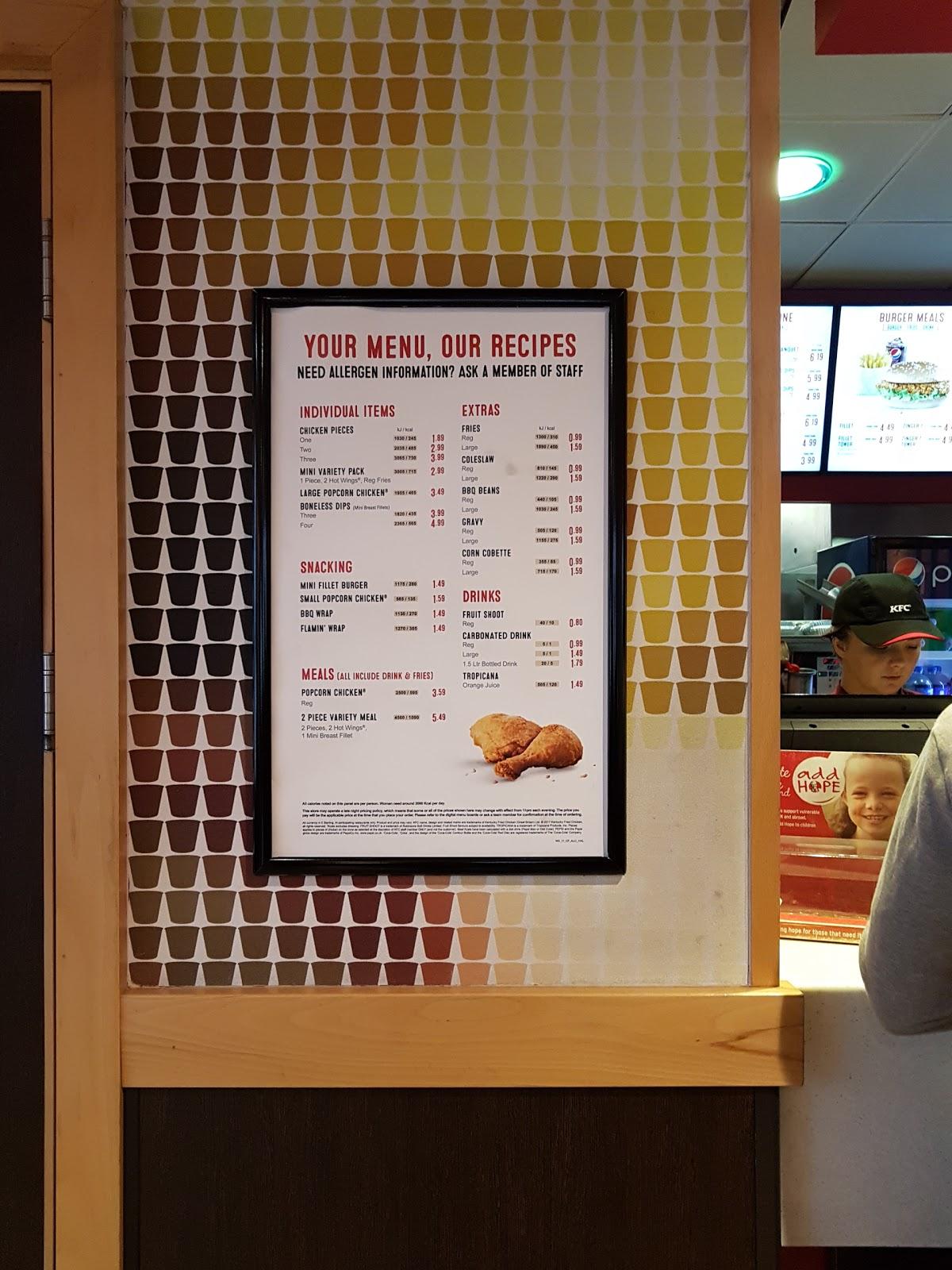 Menu at KFC Perry Bar - One Stop Retail Park, Birmingham, One Stop ...