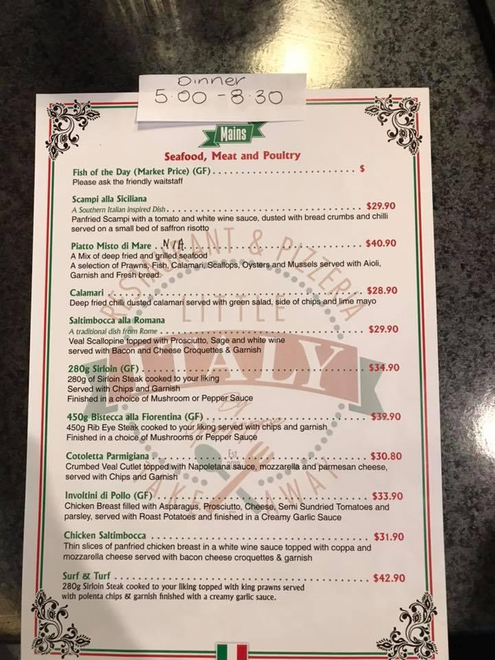 Menu at Little Italy Restaurant Albany, Albany