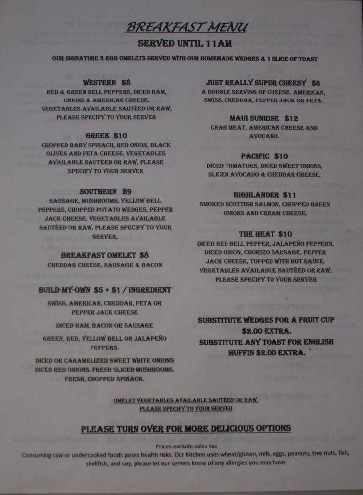 Menu at The Cottage At Fairfield Restaurant, Crossville, 31 Confederate Rd