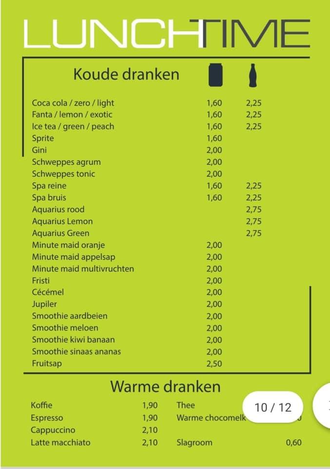 Menu at LunchTime Maasmechelen, Maasmechelen