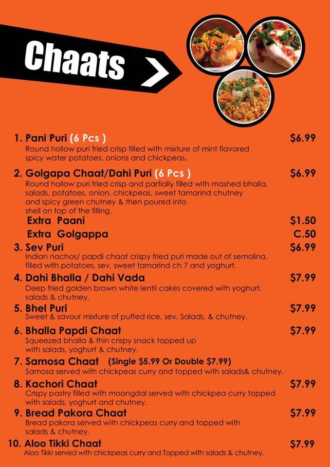 Menu at Punjab Street Chaat Corner fast food, Springvale