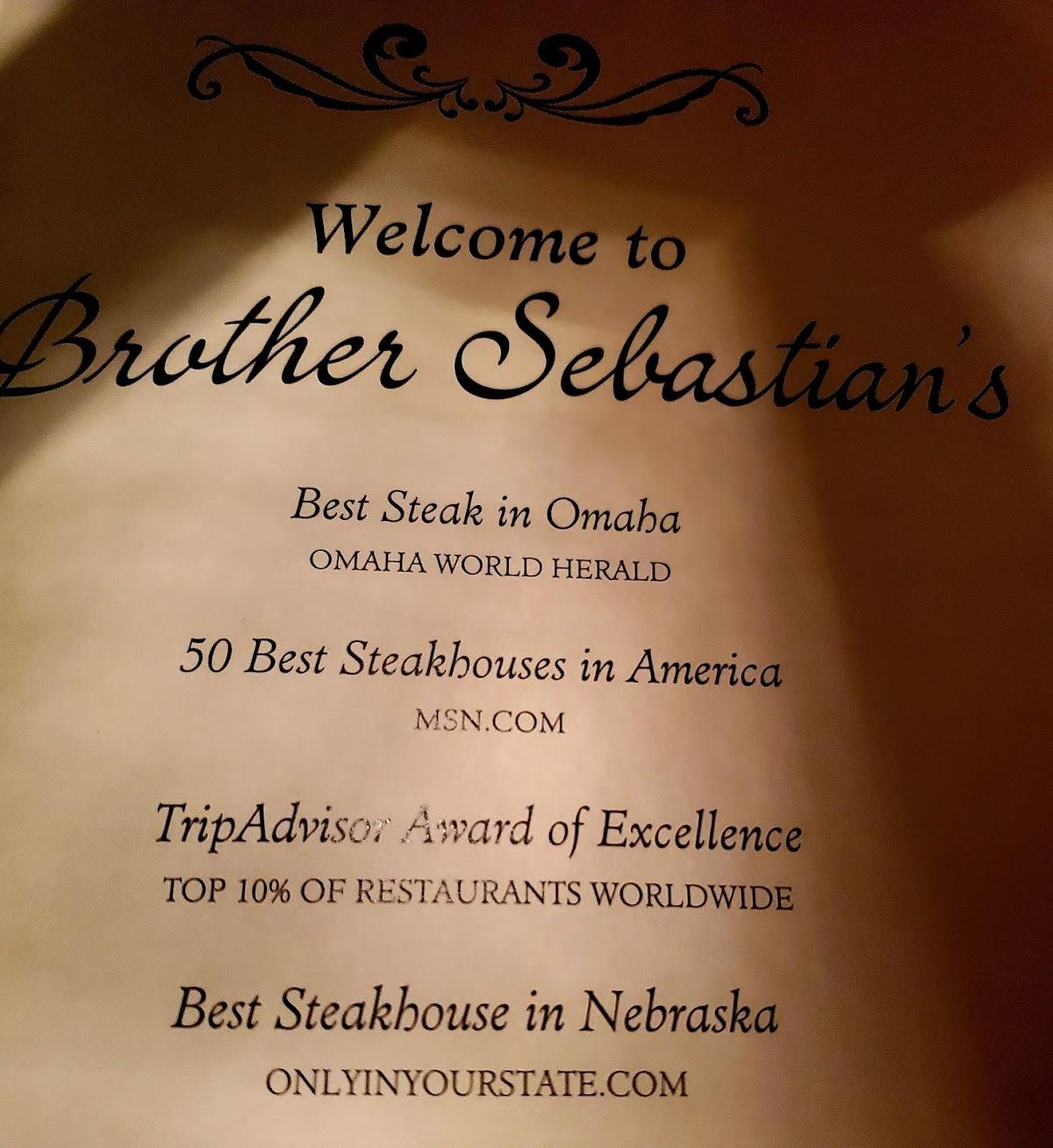 Menu at Brother Sebastian's Steakhouse, Omaha