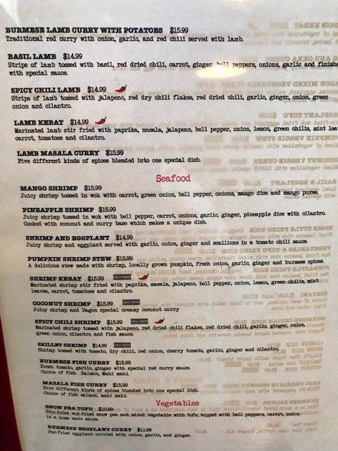 Menu at Dagon restaurant, Honolulu