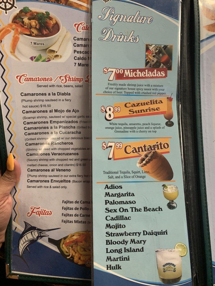 Menu at Mariscos Las Cazuelitas pub & bar, Bakersfield, 300 Oak St
