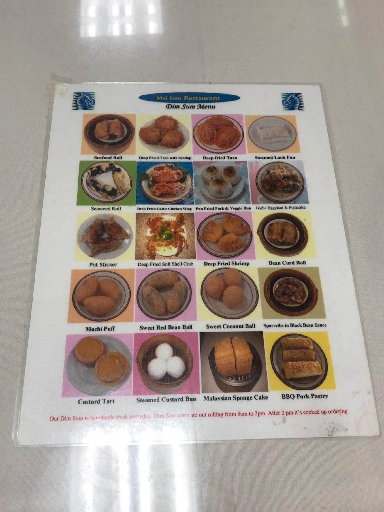 Menu at Mei Sum Dim Sum restaurant, Honolulu
