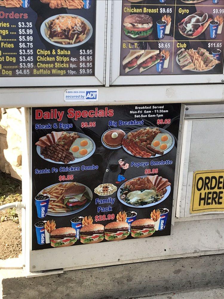 Menu at Rodeo Burger fast food, Norco, 940 Sixth St