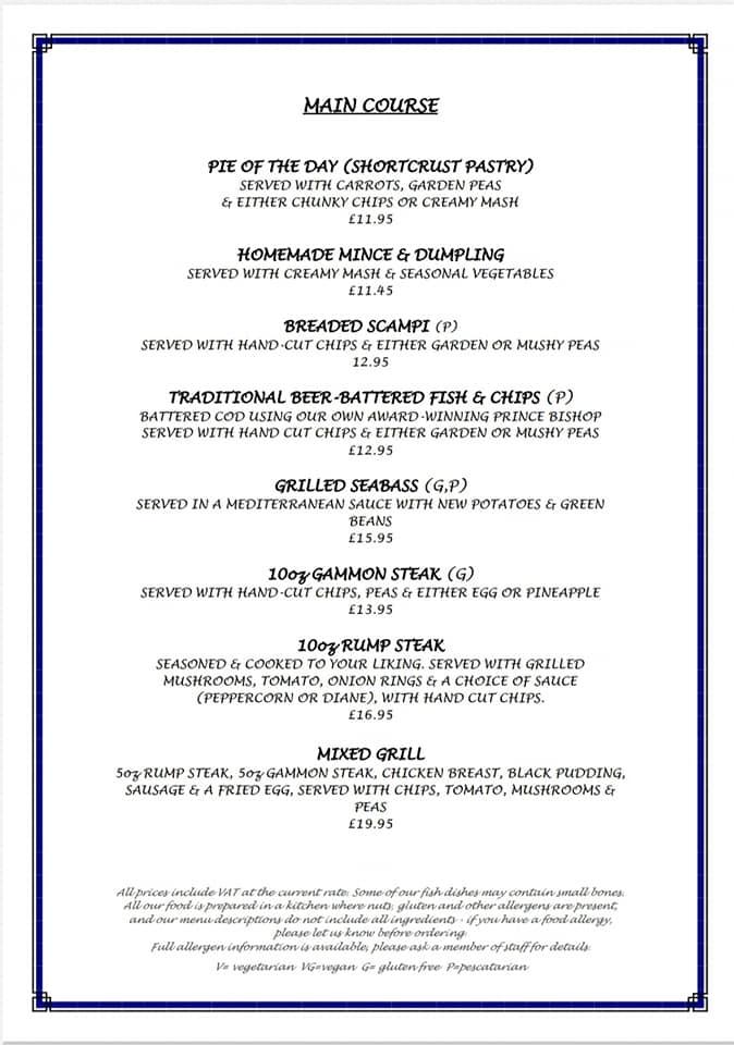 Menu at The Keelman pub & bar, Newcastle upon Tyne, Grange Road