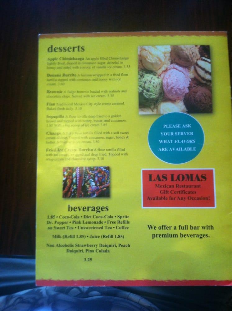 Las Lomas Restaurante Mexicano in Dyersburg - Restaurant menu and reviews