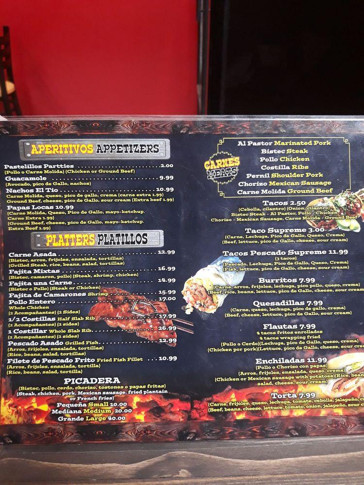 Menu at Asadero Los Tios restaurant, Philadelphia