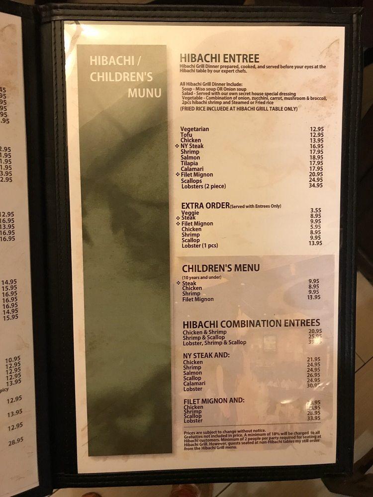 Menu at Ninki restaurant, Nashville, Harding Pike