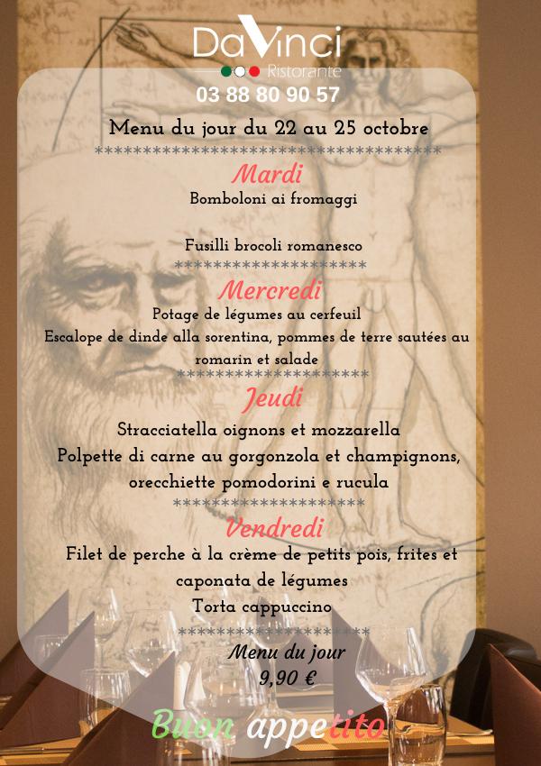 Menu at Restaurant Da Vinci, Haguenau