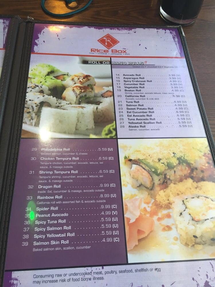Menu at Rice Box restaurant, Lowesville, NC-73