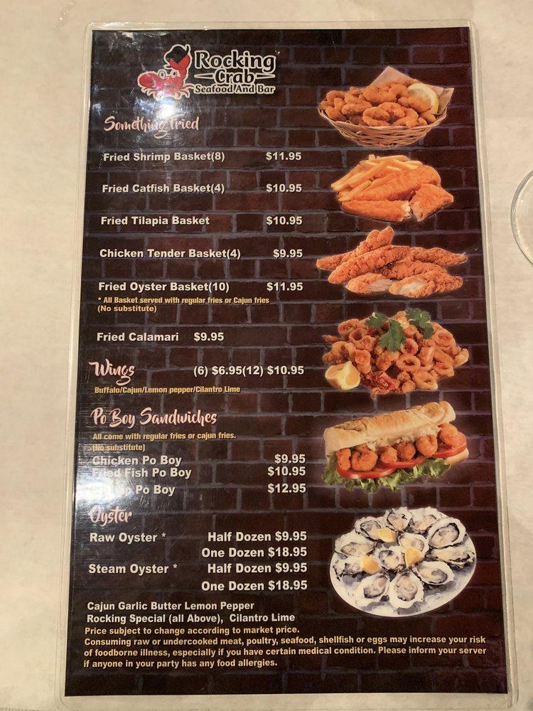 Carta del restaurante Rocking Crab, Jacksonville