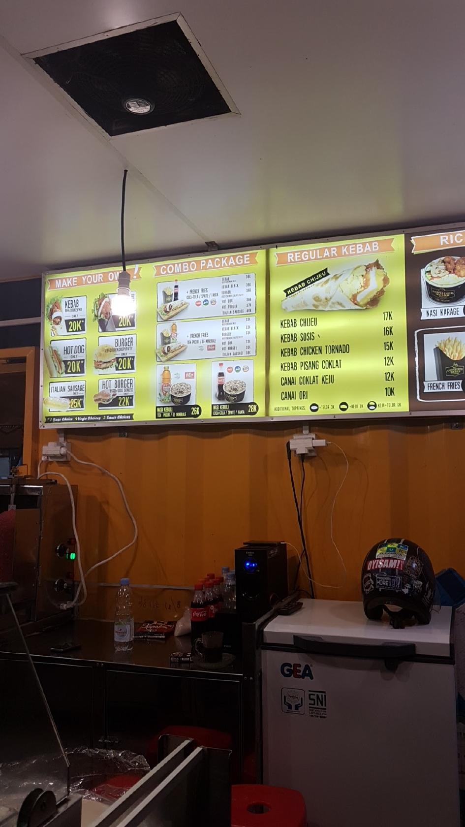 Carta de Container Kebab Baba Rafi Tropodo, Tropodo