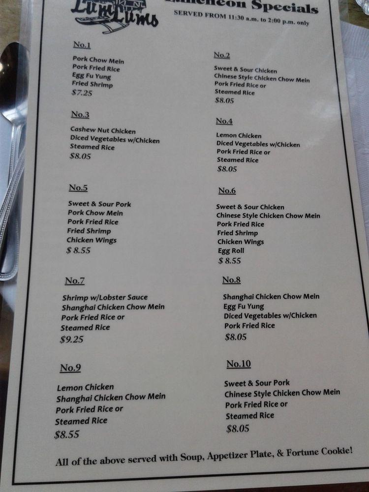 Menu at Hong Kong Lum Lums restaurant, Visalia, 417 E Center Ave