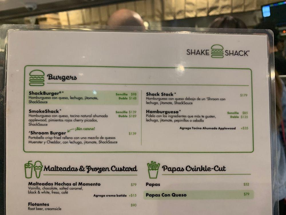 Menu at Shake Shack restaurant, Ciudad López Mateos, Av. Paseo de la ...