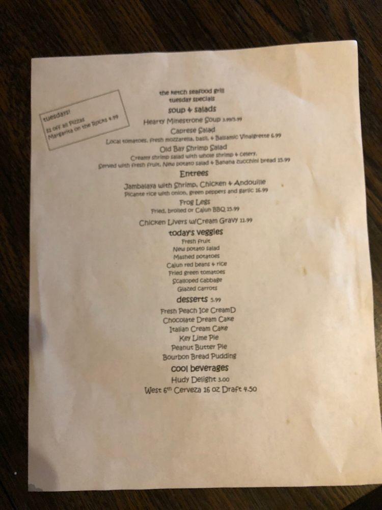 Menu at The Ketch Seafood Grill restaurant, Lexington