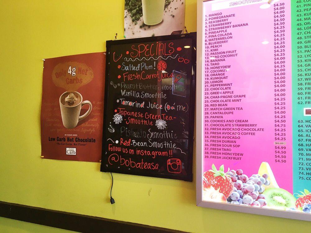 Menu at Boba Tea pub & bar, San Antonio, S New Braunfels Ave #108