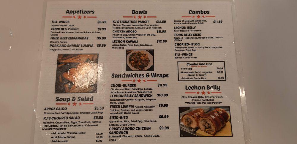 Carta del restaurante Kuya Ja's Lechon Belly, Rockville