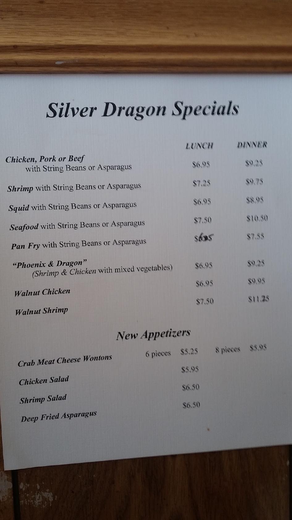 Menu at Silver Dragon Restaurant, Fair Oaks, Madison Ave
