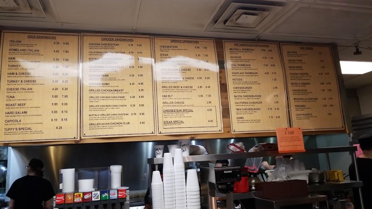 Menu at V & S Sandwich Shop pizzeria, Reading, Lancaster Ave